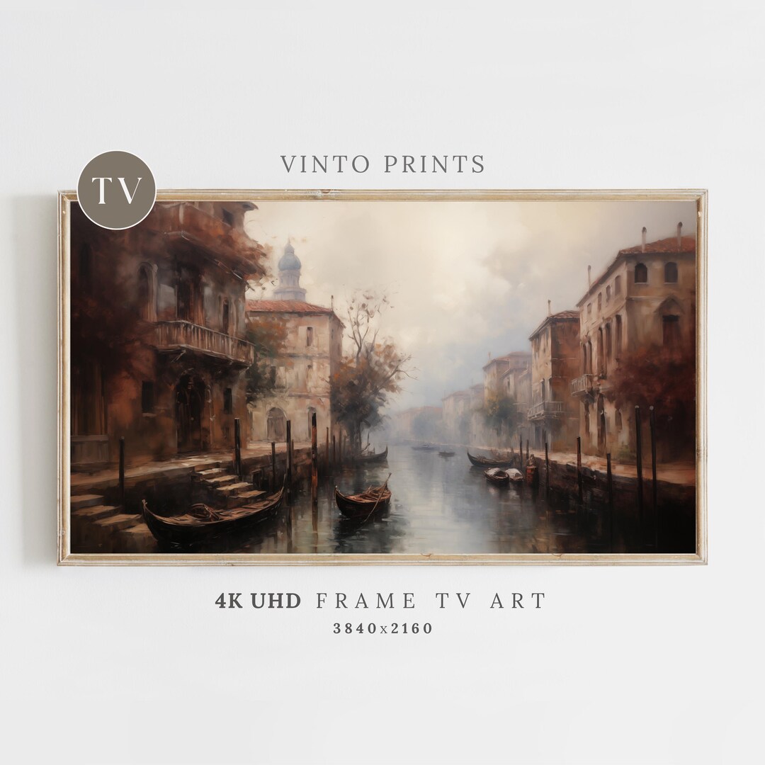 Vintage City Art for Frame TV | Canal | Vintage Art | Antique Scenery ...