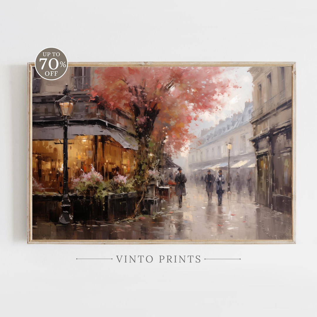 Vintage Paris Art Print | Floral Street Art | Paris Street | Paris Wall ...