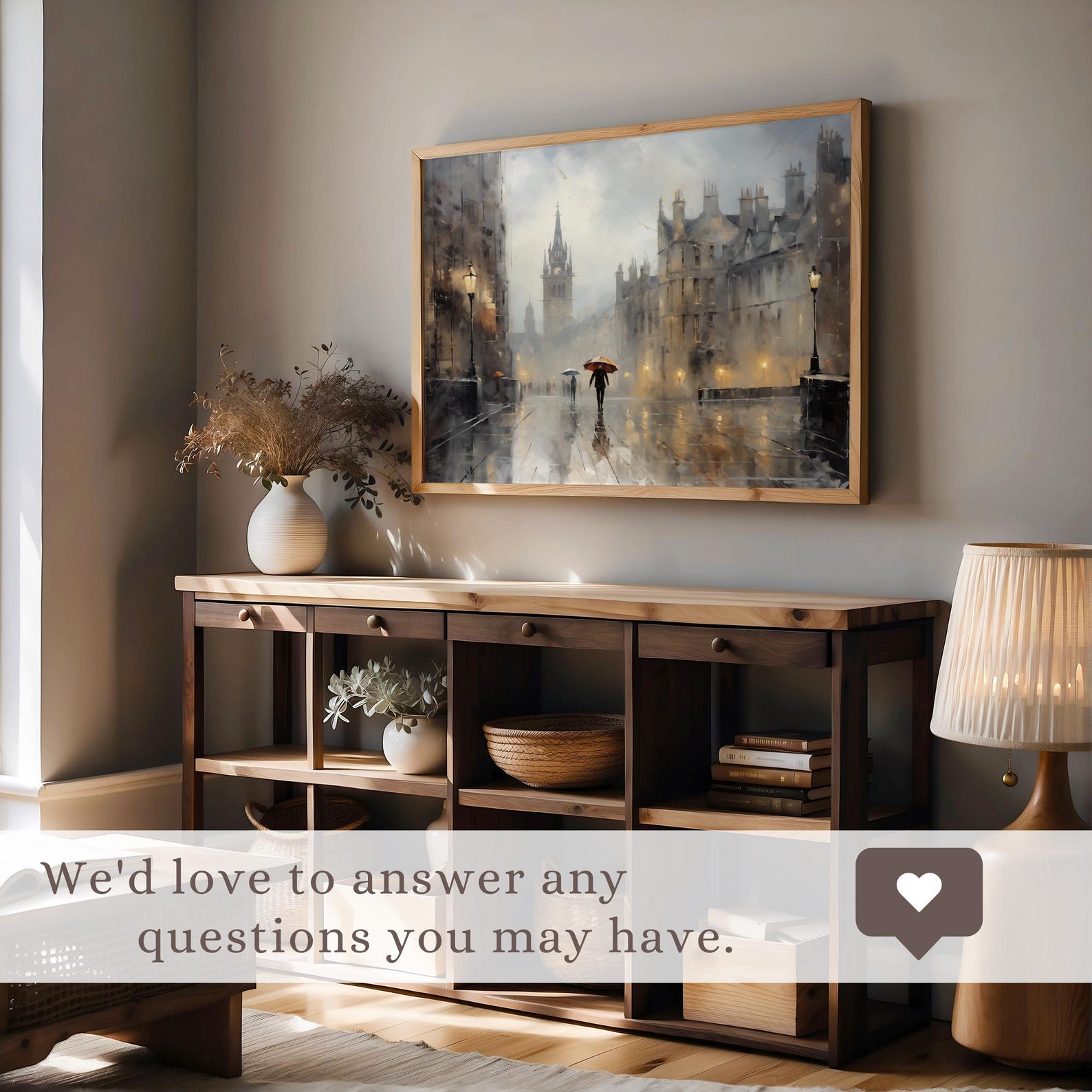 Printable Vintage Edinburgh City Painting | Vintage Print | Antique ...