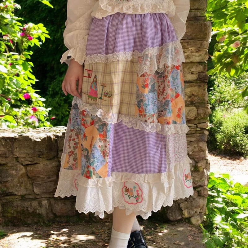 Long Patchwork Skirt - Etsy