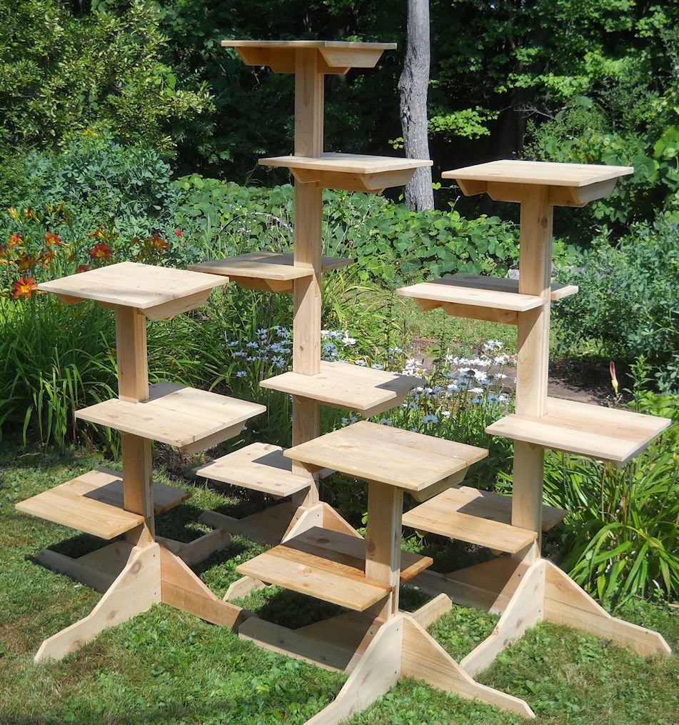 3 Level Outdoor Cedar Cat Tree 2, 4 and 5 Level Models Also Available ...