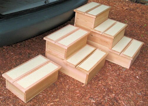 Outdoor Pet Steps, Cedar Pet Steps, Wood Dog Steps - Etsy