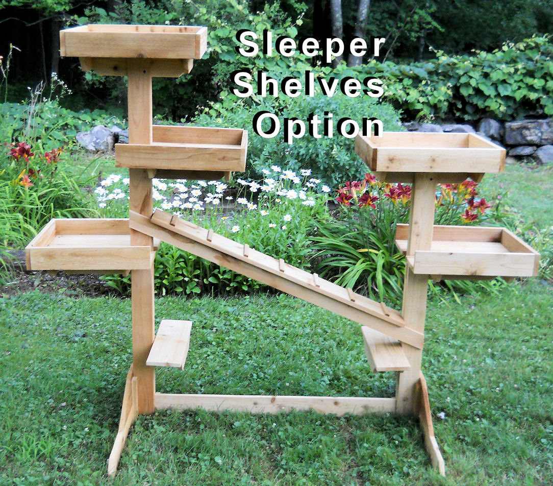 Small Outdoor Cedar Cat Jungle Gym Cat Tree Playset With 2 Posts, 7 ...