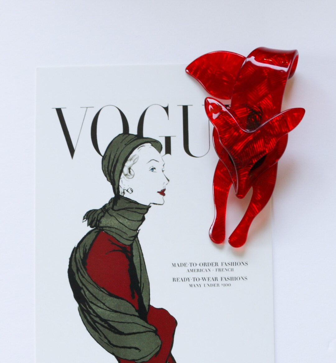 Fox Brooch, Red Fox Brooch, Plastic Brooch, Vintage Plastic Pin ...