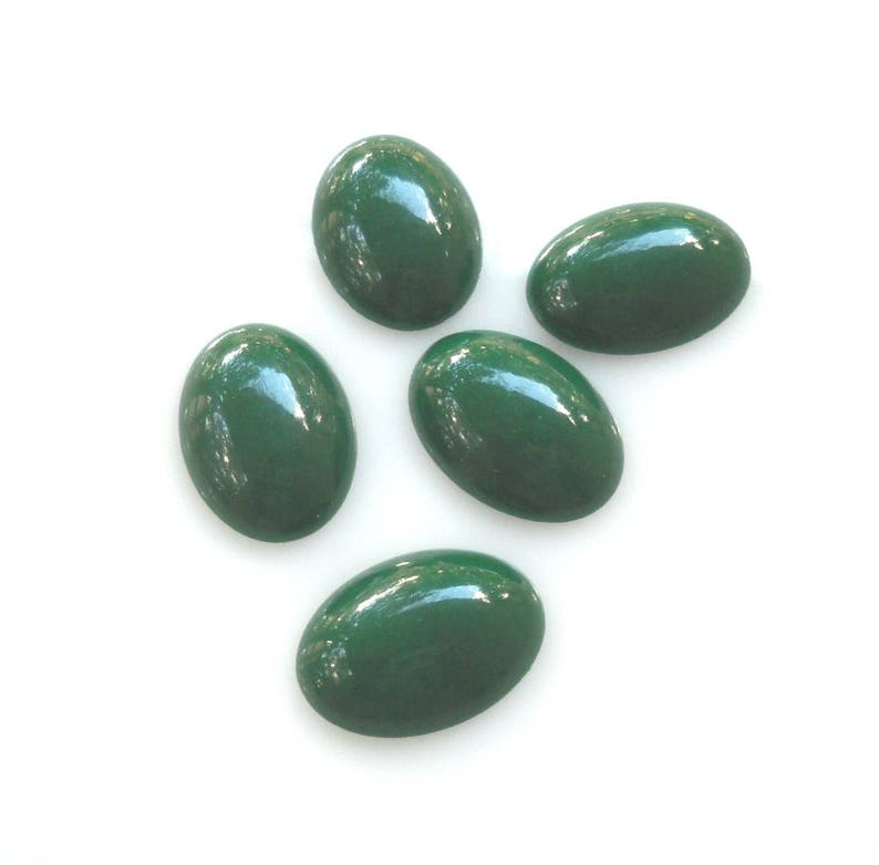 Green Oval Cabochons: Flat Back Acrylic Pendant (25 Mm X 18mm) - Set of ...