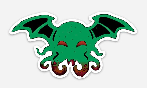 Cutethulu Sticker Cthulhu Decals Nerdy Spooky Monsters | Etsy