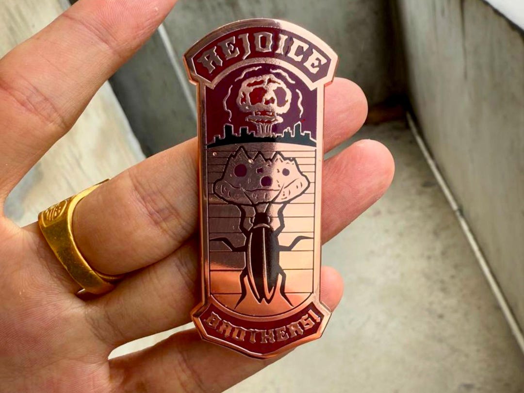 Rejoice Brothers Enamel Pin - Nuclear Cockroach - Video Game Wasteland ...