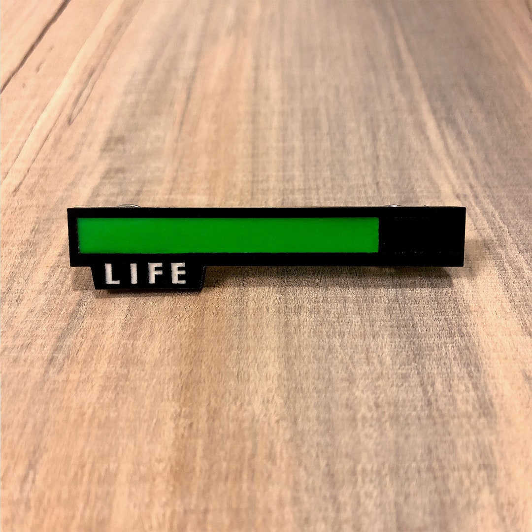 Glowing Life Bar Pin - Nerdy Pins - Cyberpunk Gifts - Video Game ...
