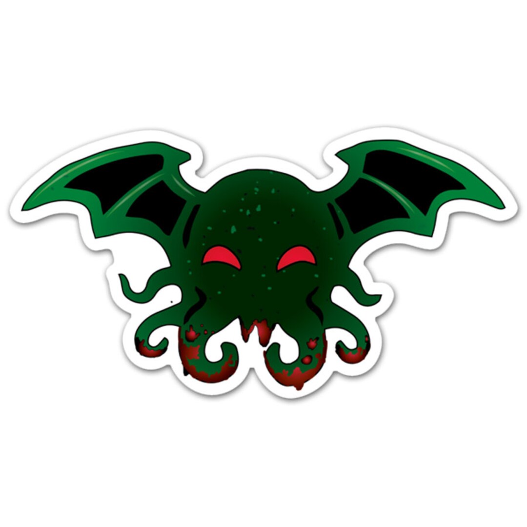 Cutethulu Sticker - Cthulhu Decals Nerdy Spooky Monsters Laptop ...