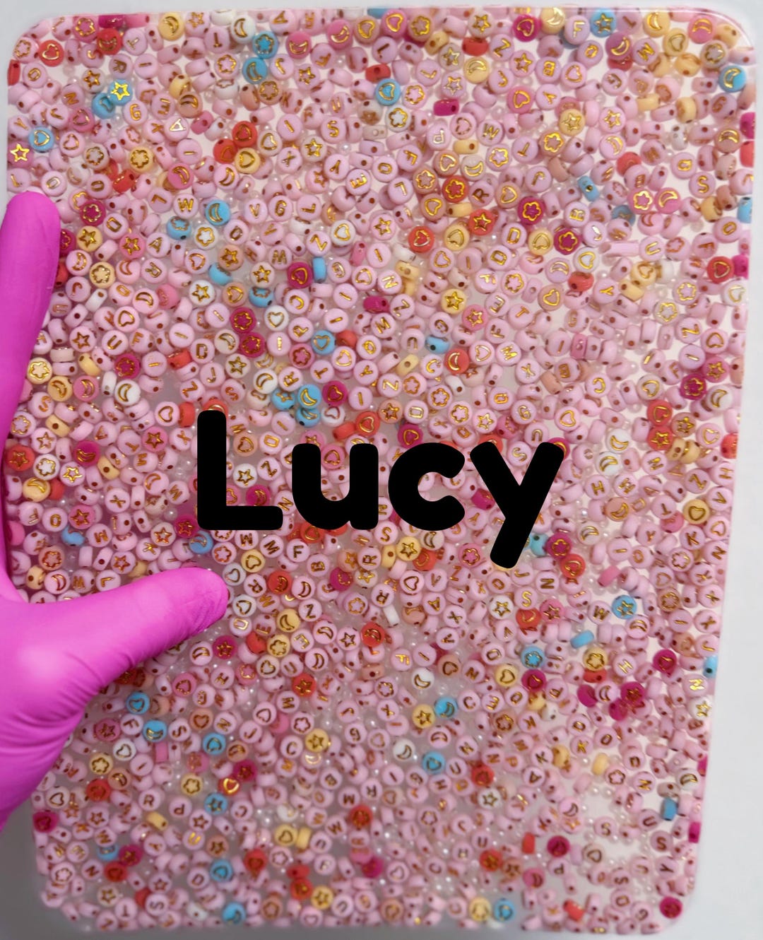 Xlarge Picky Pad, “lucy”, Beautiful Beads - Keychain, Bracelet Fidget ...