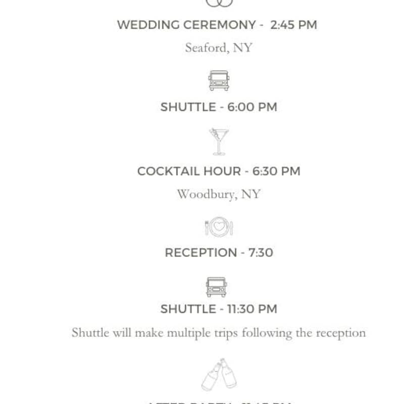 Wedding Hotel Schedule - Etsy