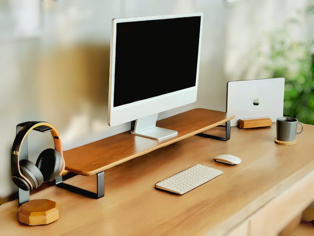 Modern Desk Shelf, Monitor Stand for Ultrawide or Dual Monitor, Office ...