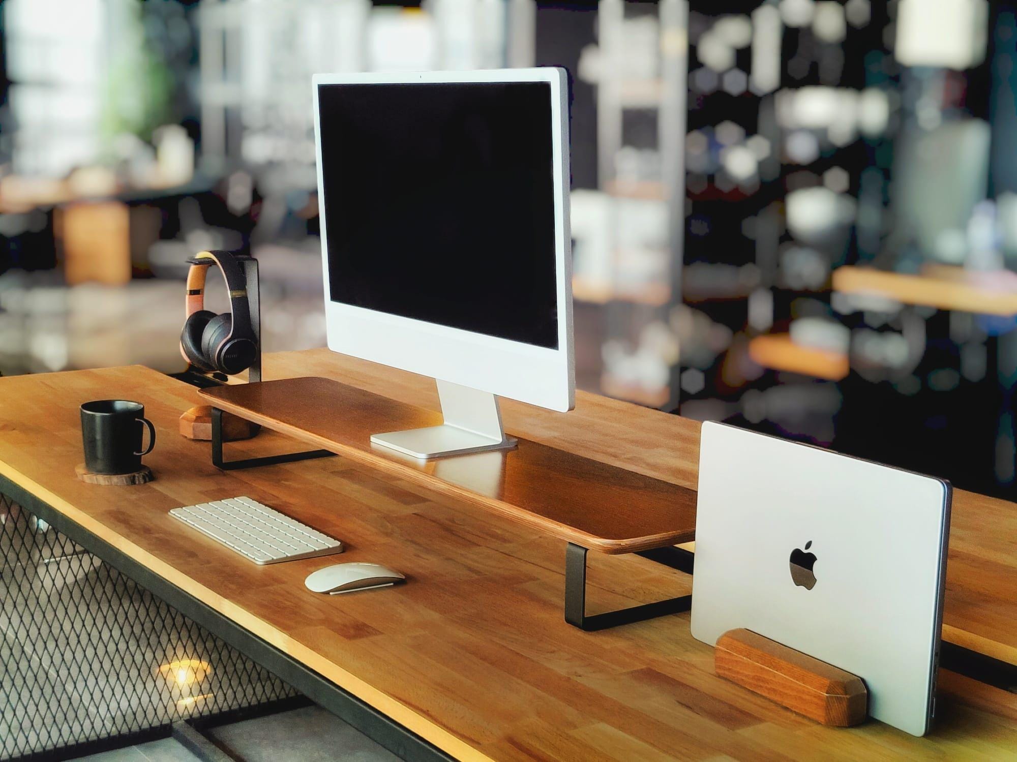 Modern Desk Shelf, Monitor Stand for Ultrawide or Dual Monitor, Office ...