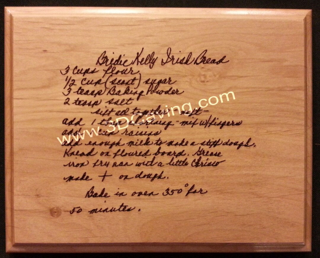 Laser Engraved Recipe on Alder Plaque - Custom Handwritten Gift - Etsy