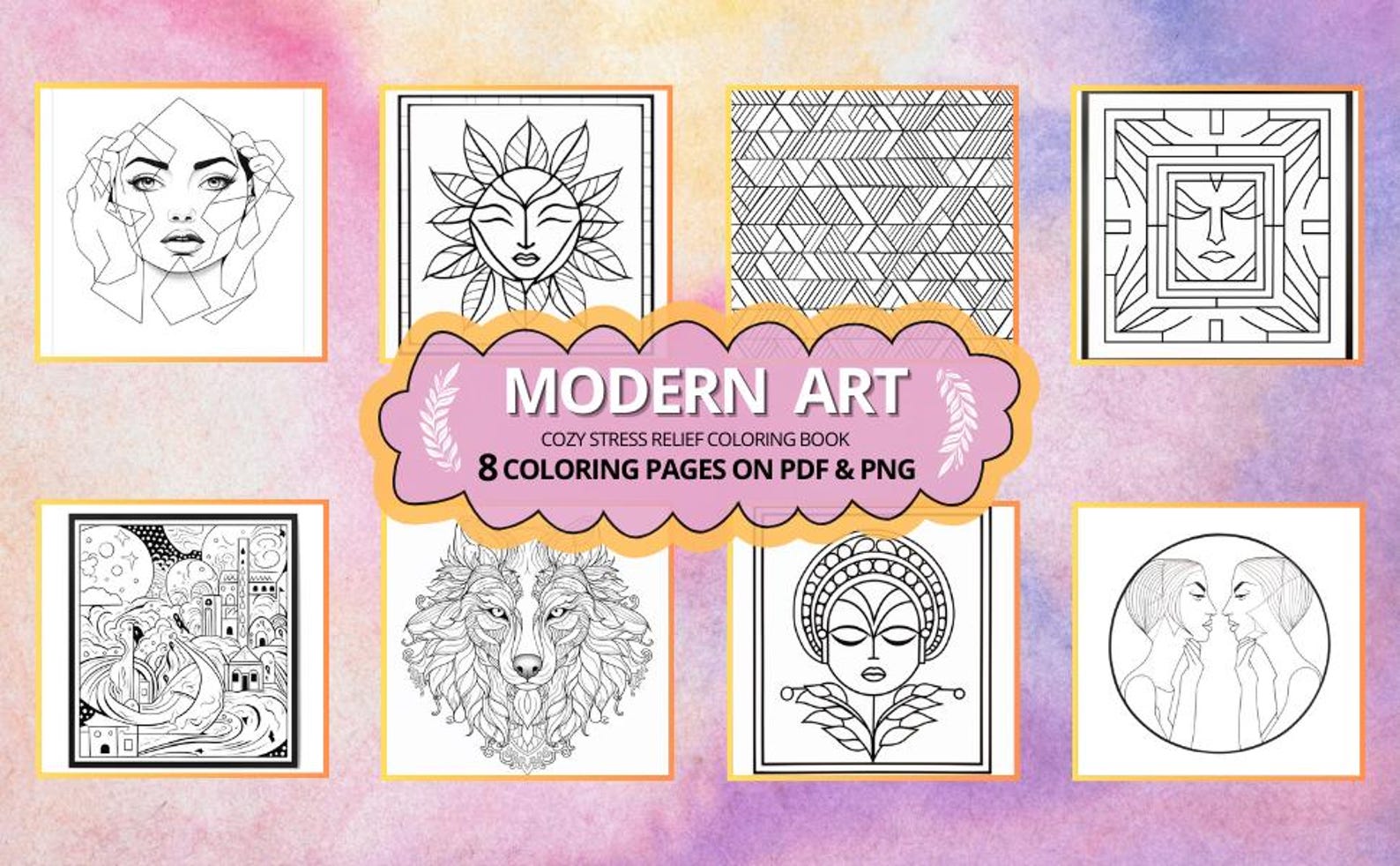 Modern Art: Creative Coloring Book for Relax and Awake the Imagination ...