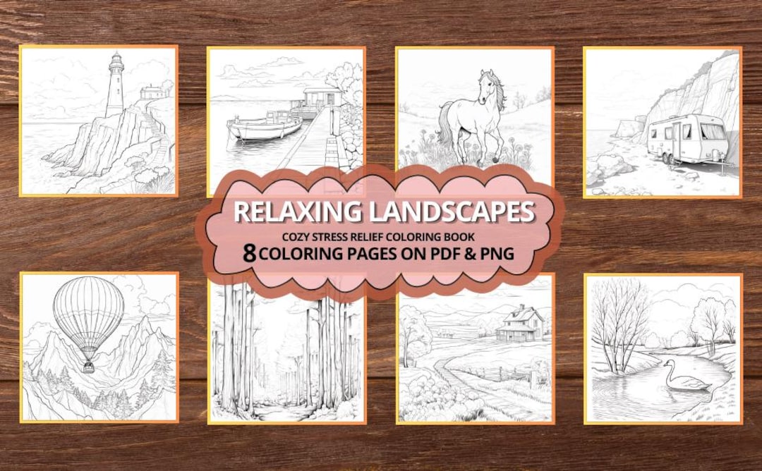 Relaxing Landscapes: Cozy Coloring Book for Relax and Boost Creativity ...