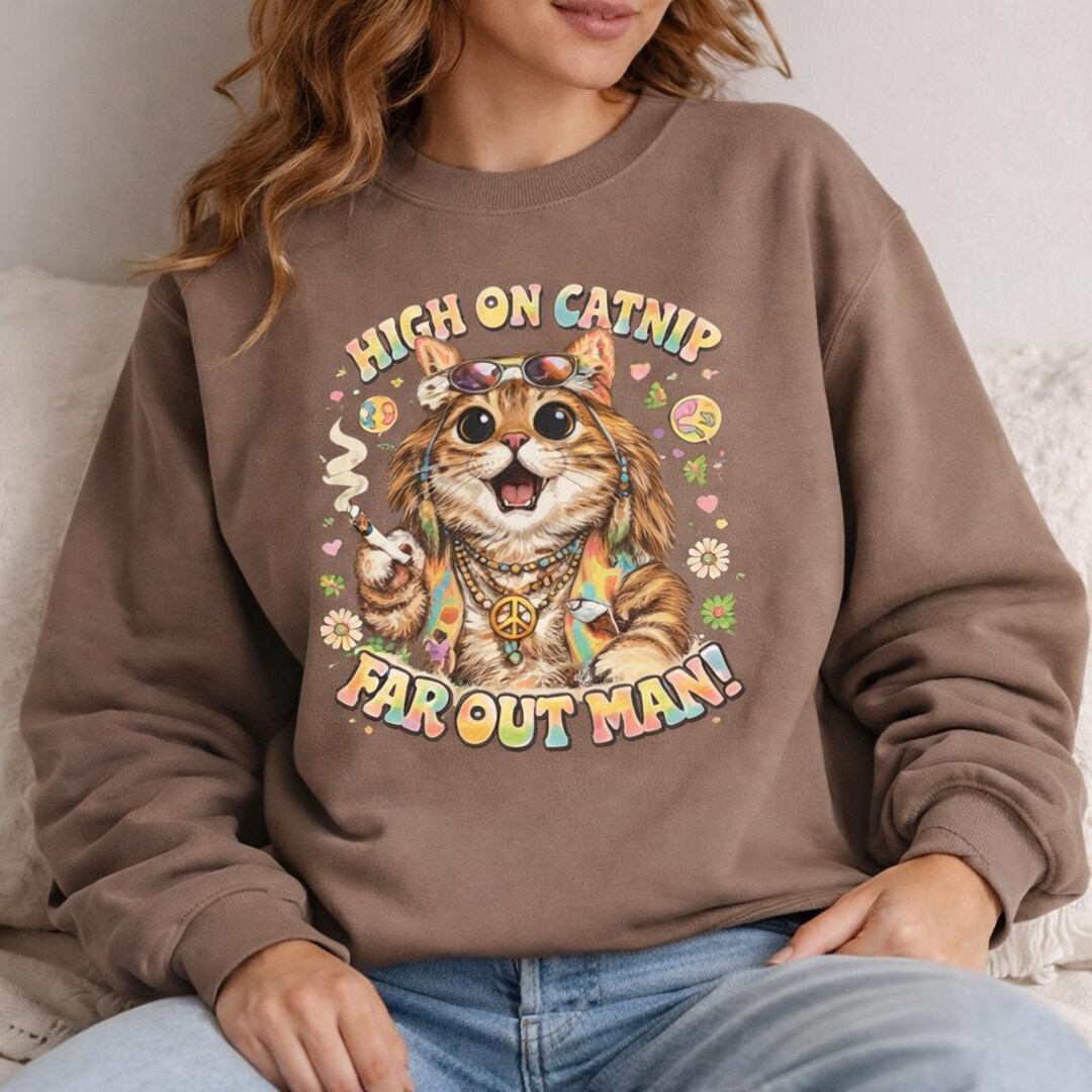 High on Catnip | Funny Cat Shirt | Hippie | Cat Lover Gift | Pastel ...