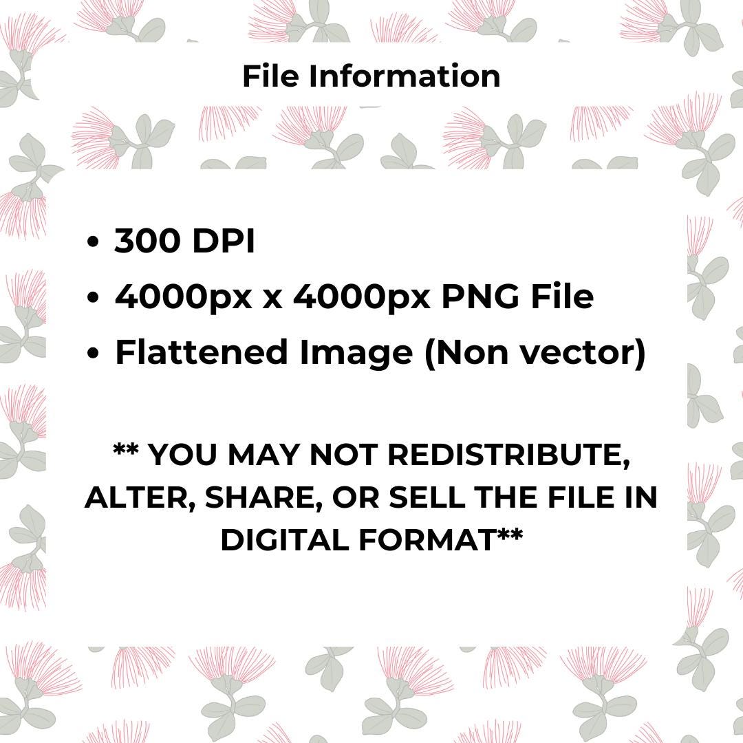 Ohia Lehua Seamless Pattern Hawaiian Flower Hawaiian Floral Pattern ...