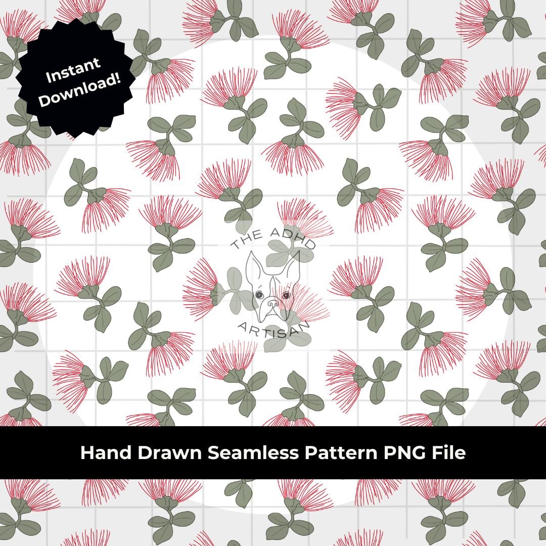 Ohia Lehua Seamless Pattern Hawaiian Flower Hawaiian Floral Pattern ...