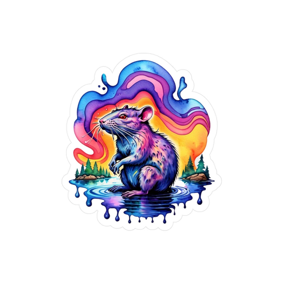 River Rat Vinyl Decals, Colorful Nature Stickers for Laptops, Water ...
