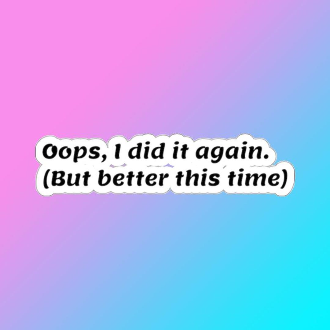 Quote Sticker, Oops I Did It Again, Kiss-cut Stickers, Laptop Decal ...