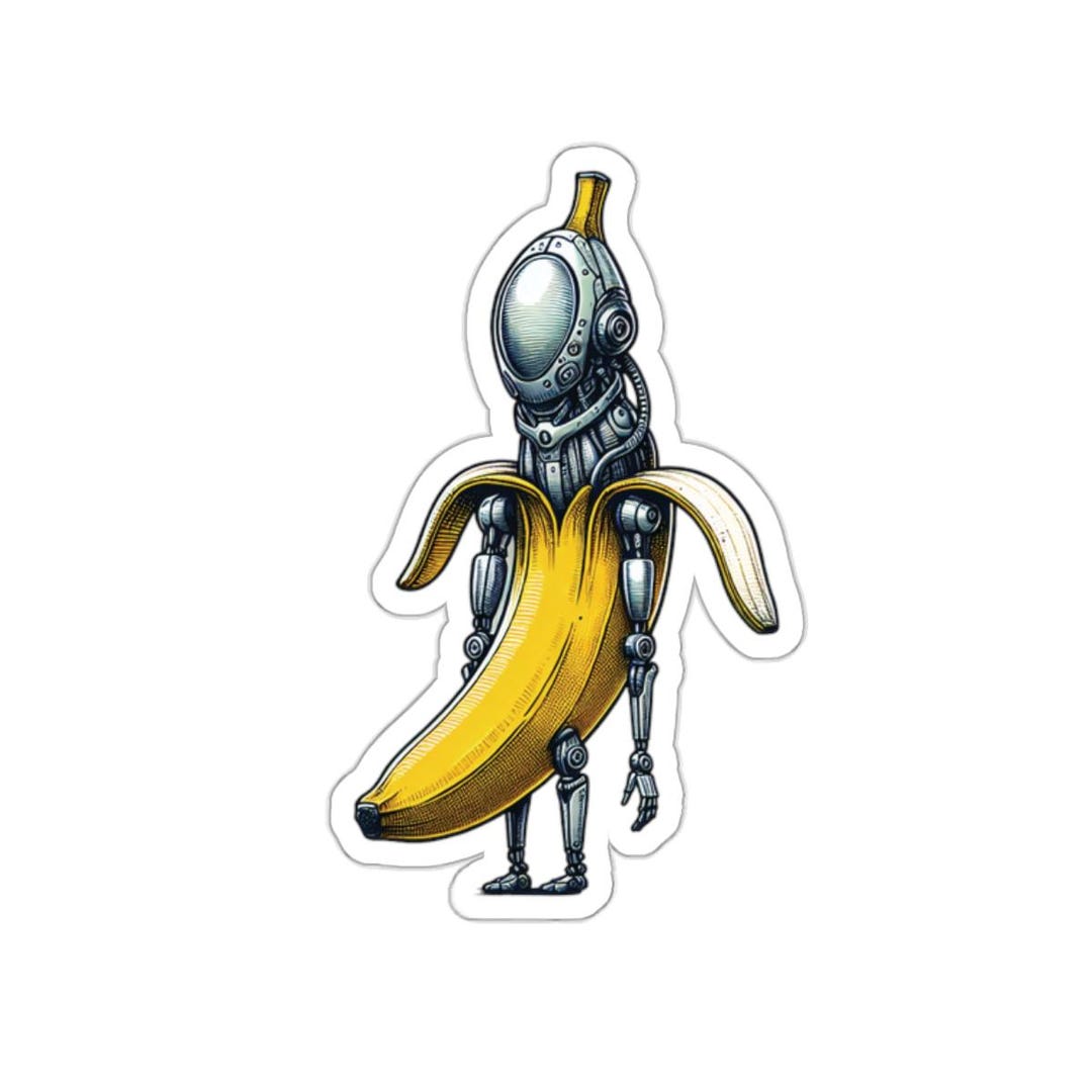 Kiss-cut Stickers Chill Robot Banana - Etsy