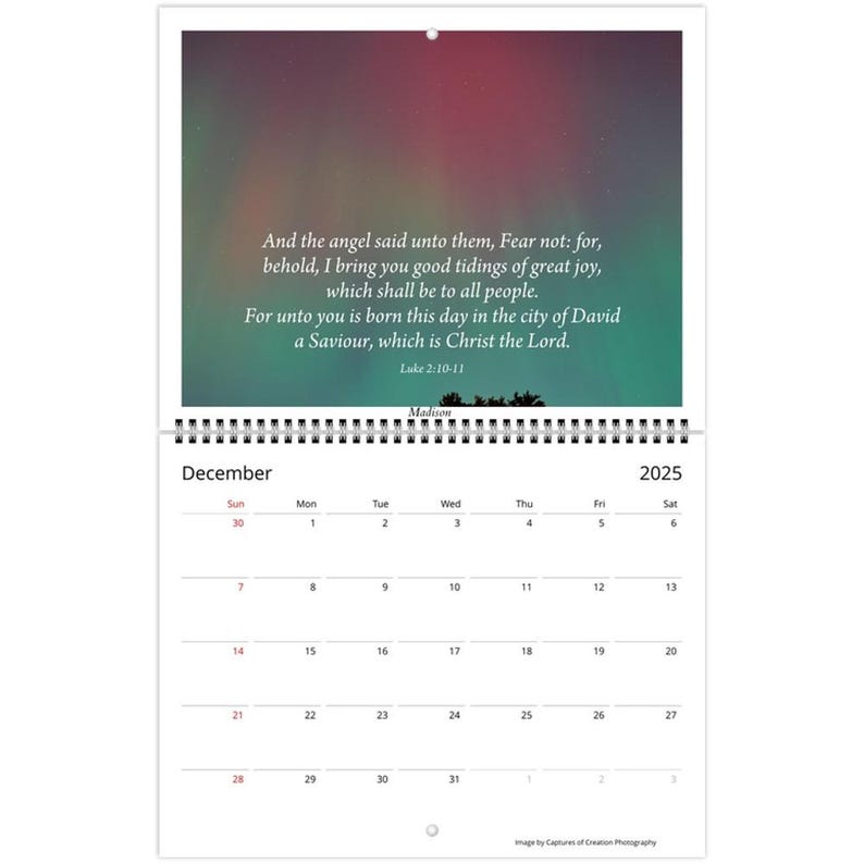 2025 Bible Verse Wall Calendar Wisconsin Nature Scenes - Etsy