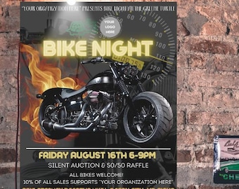 Editable Bike Night Flyer | Motorcycle Event Flyer | Motorcycle Club ...