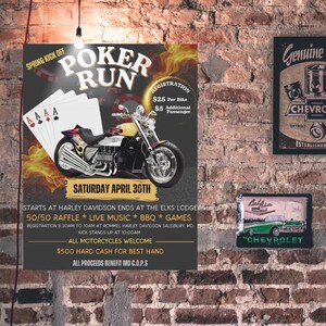 Editable Poker Run Flyer | Motorcycle Event Flyer | Motorcycle Club ...
