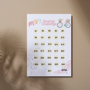 May Savings Challenge Monthly Savings Challenge Instant Download 12 ...