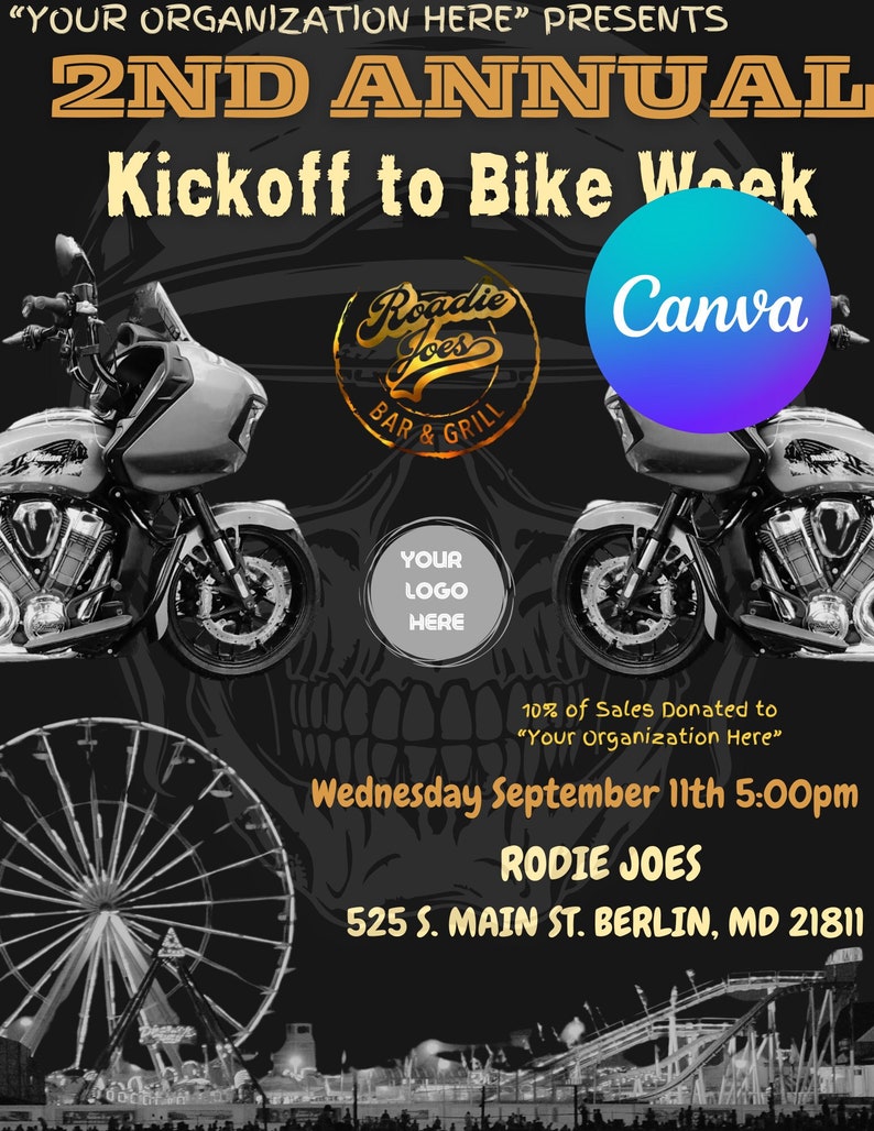 Editable Bike Night Flyer Motorcycle Event Flyer Motorcycle Club Event ...