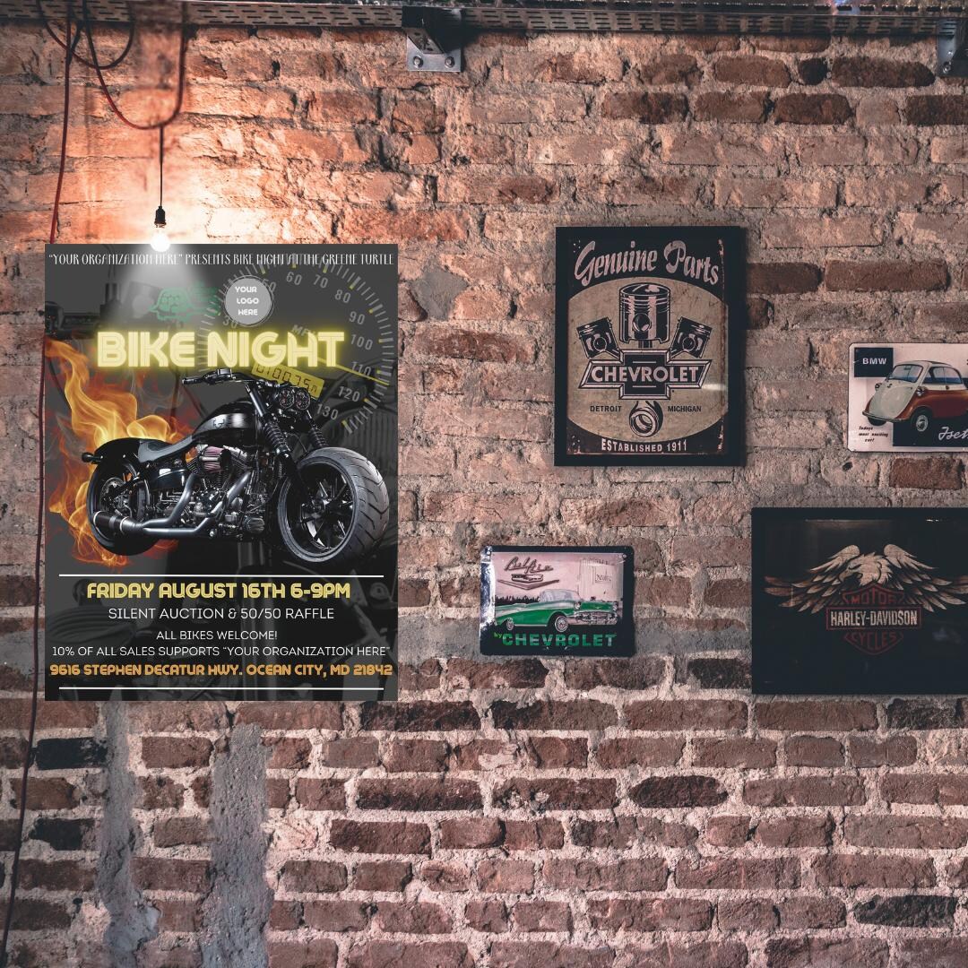 Flame Bike Night Flyer | Editable Motorcycle Event Canva Template ...