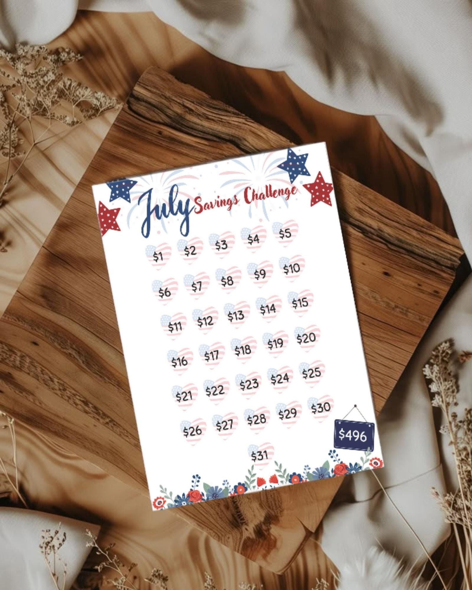 July Savings Challenge | Monthly Savings Challenge | Instant Download ...