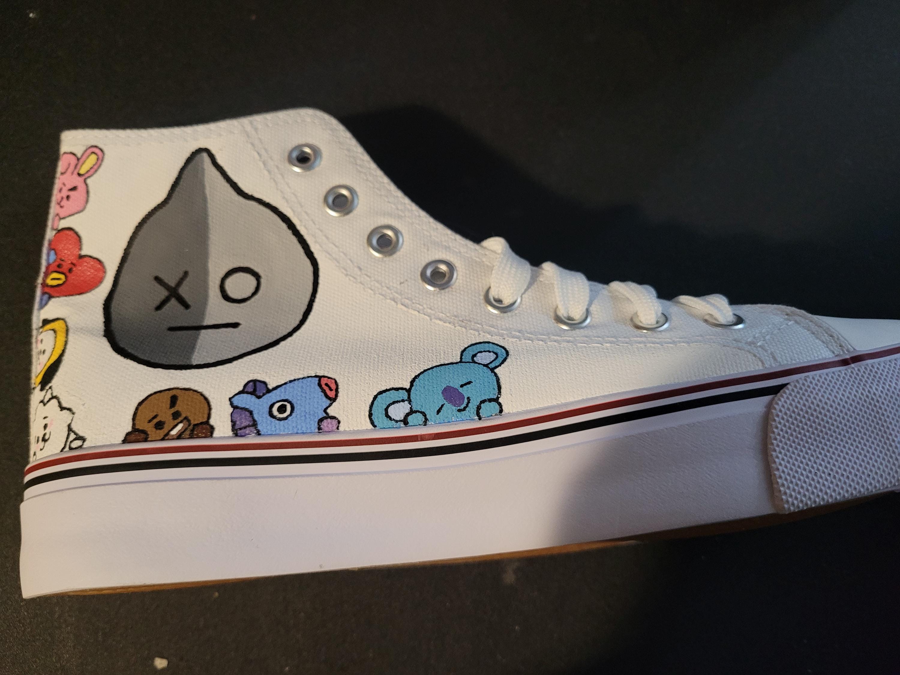 BTS Fandom Inspired Hand-painted Shoes! One-of-a-kind, Unique and Ready ...