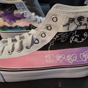BTS Fandom Inspired Hand-painted Shoes! One-of-a-kind, Unique and Ready ...