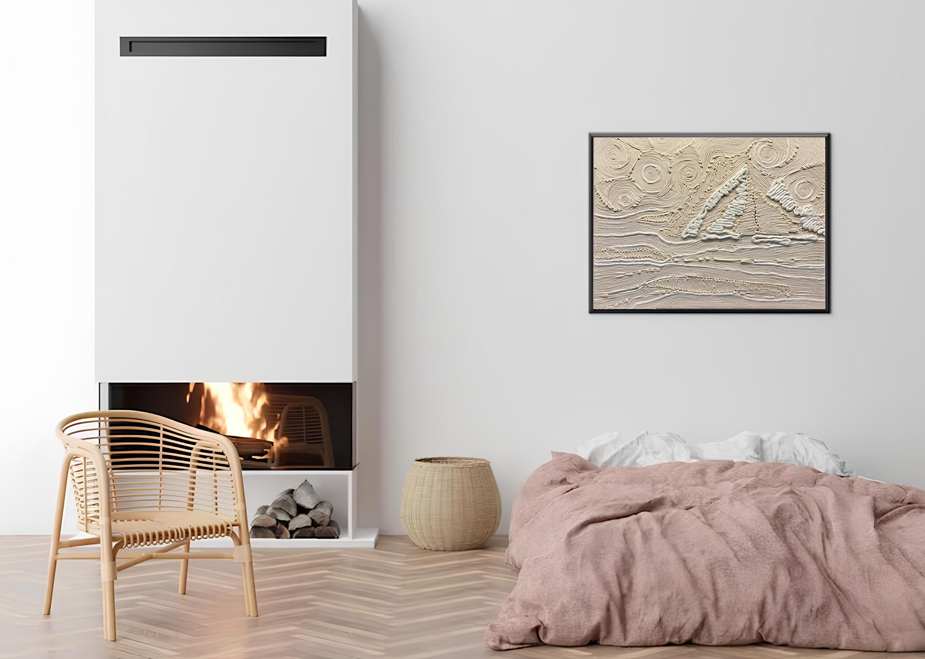 Handcrafted Cotton Cord Wall Panel in a Deep White Frame. Unique and ...