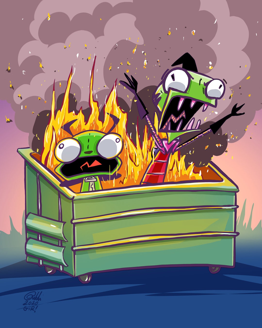 Trash Fire - Autographed Print - Etsy