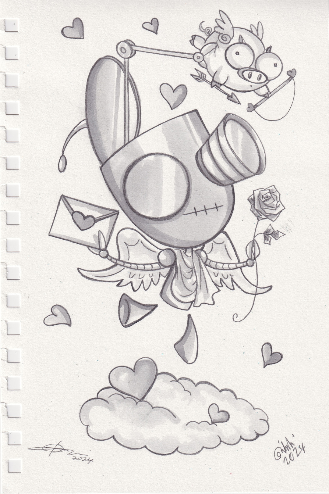 Luv Bubs Original Pencil & Water Drawing - Etsy