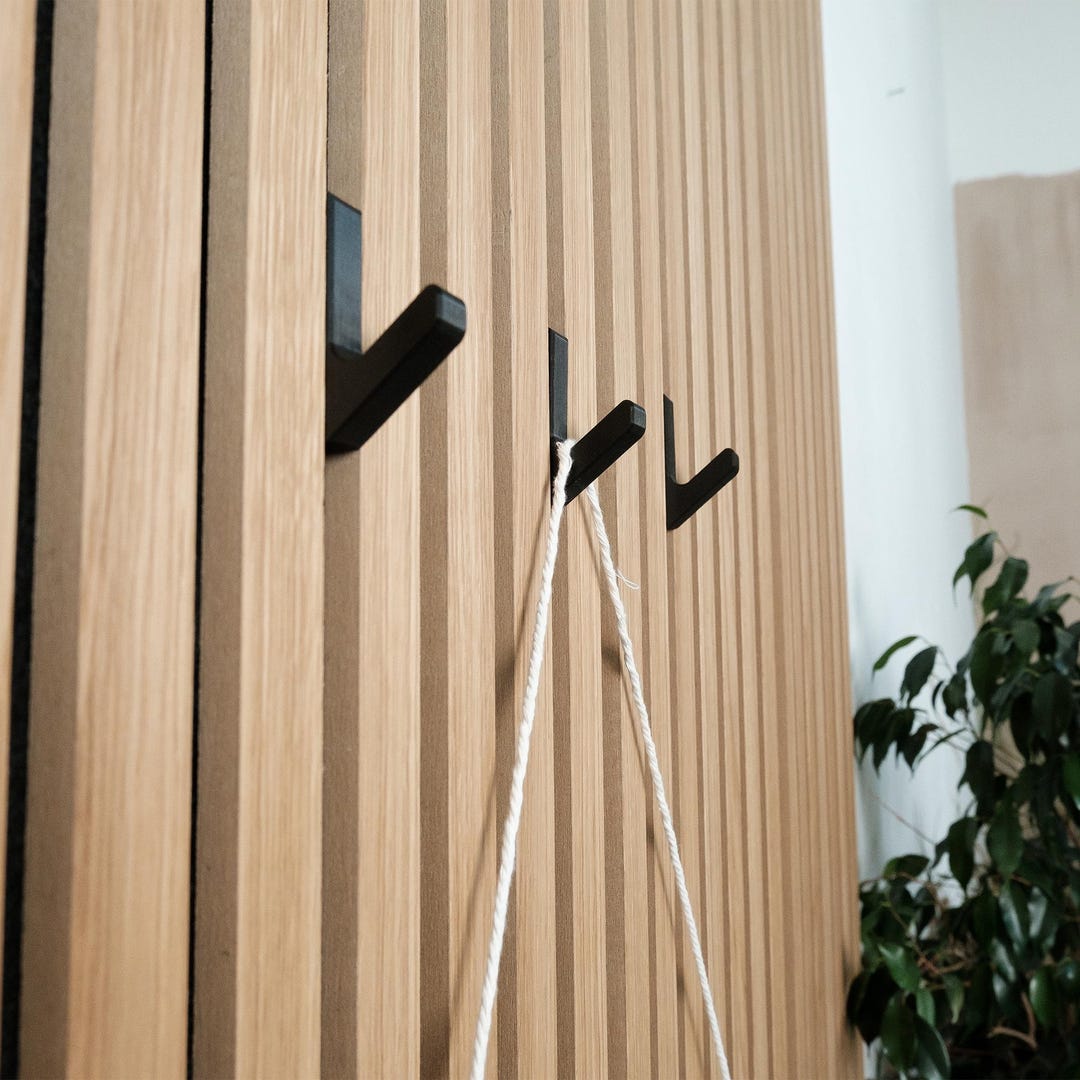 Acoustic Panel Hooks Black Rack, Decorative Panel 3D Printed, Hanger ...