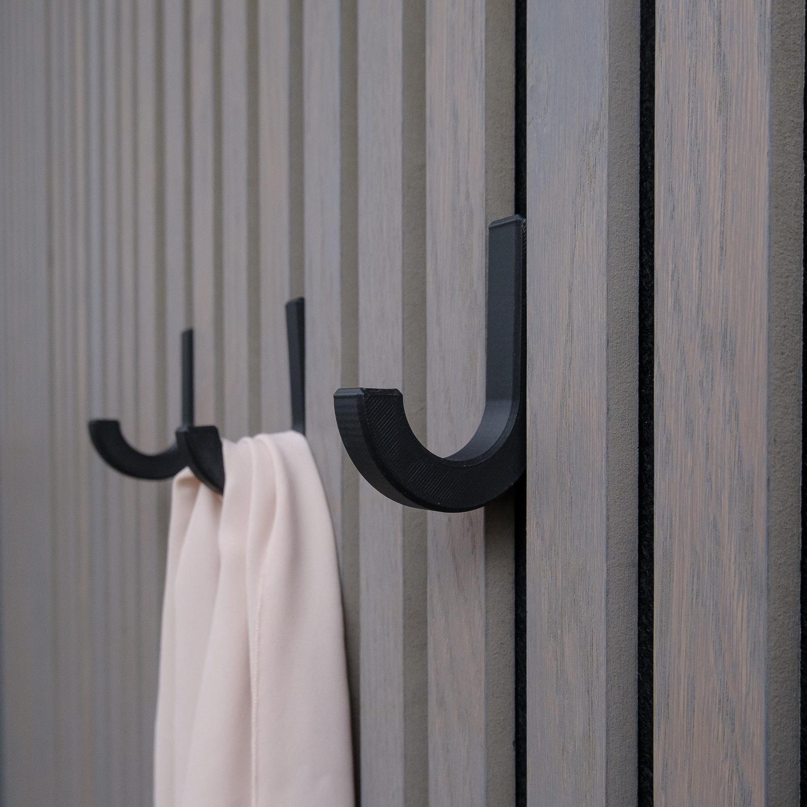 Modern Acoustic Panel Hooks Black Rack, 3D Printed Decorative Hangers ...