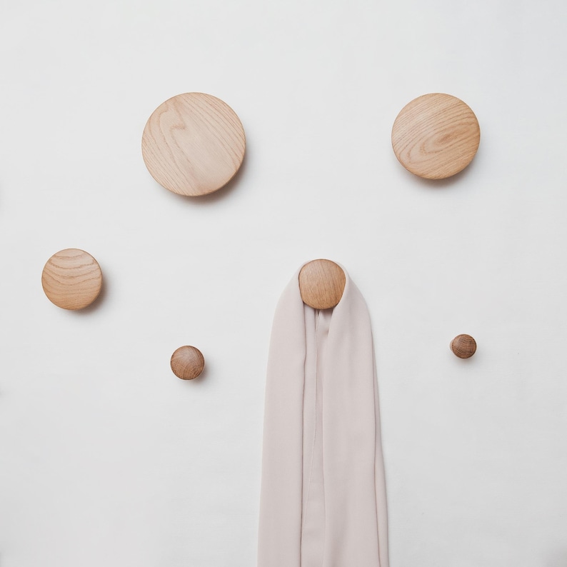 Oak Coat Hooks, Towel Hooks, Stylish Home Decor, Clothing Rack Hooks ...