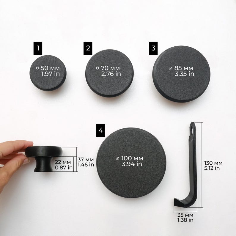 3D Printed Acoustic Panel Hooks, Round Coat Hooks for Acoustic Panels ...