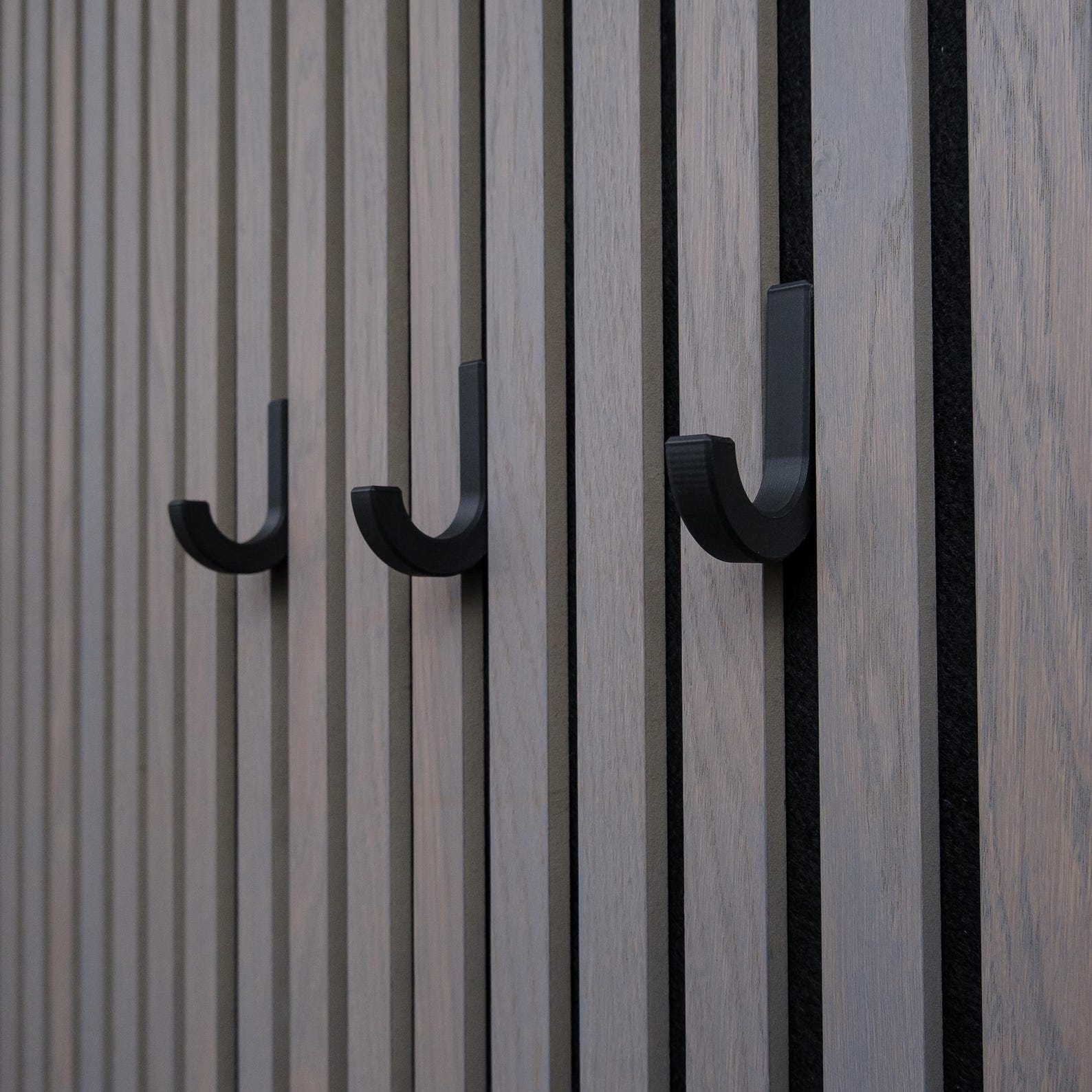 Modern Acoustic Panel Hooks Black Rack, 3D Printed Decorative Hangers ...