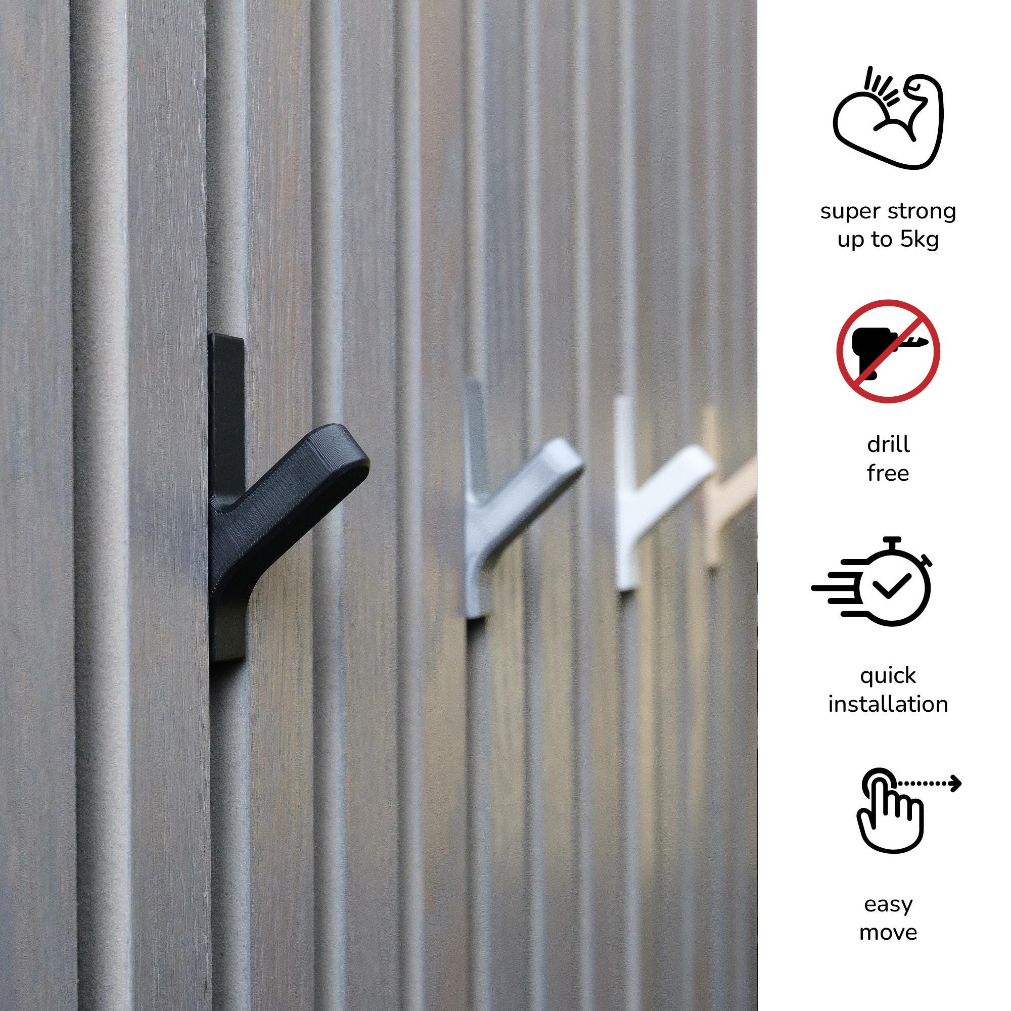 Acoustic Panel Hooks Black Rack, Decorative Panel 3D Printed, Hanger ...