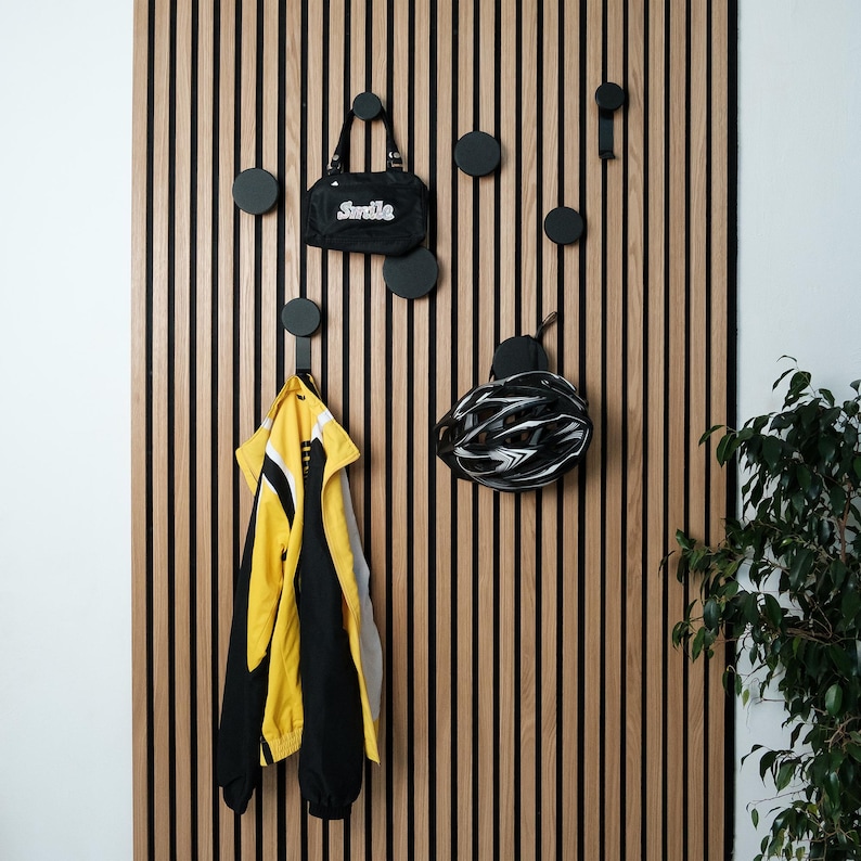 Acoustic Panel Hooks Black Rack, Decorative Panel 3D Printed, Acoustic ...