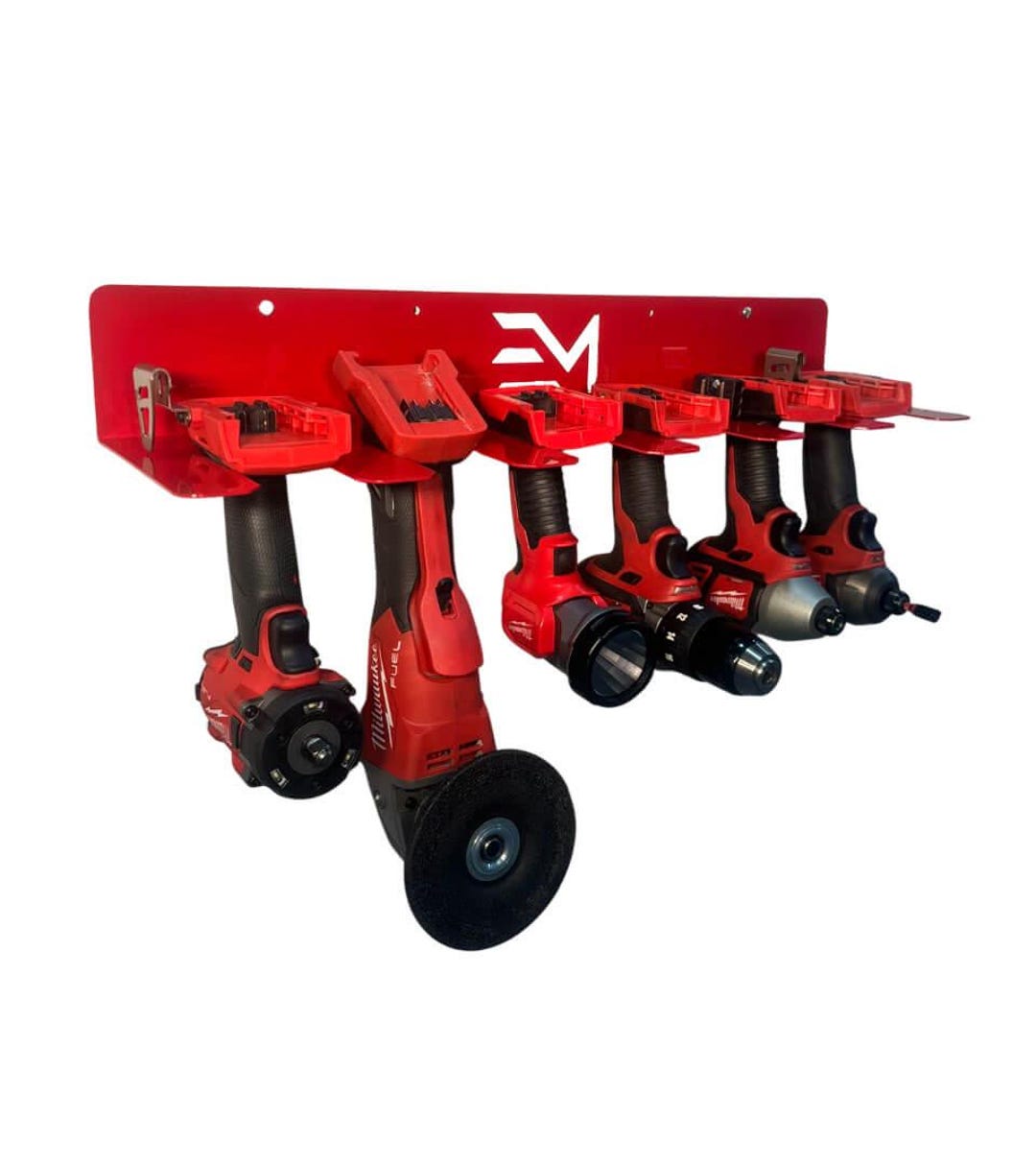 Milwaukee M18 6-slot Drill Organizer Red / Organizer / Rack / Hanger / Steel / FREE SHIPPING - Etsy