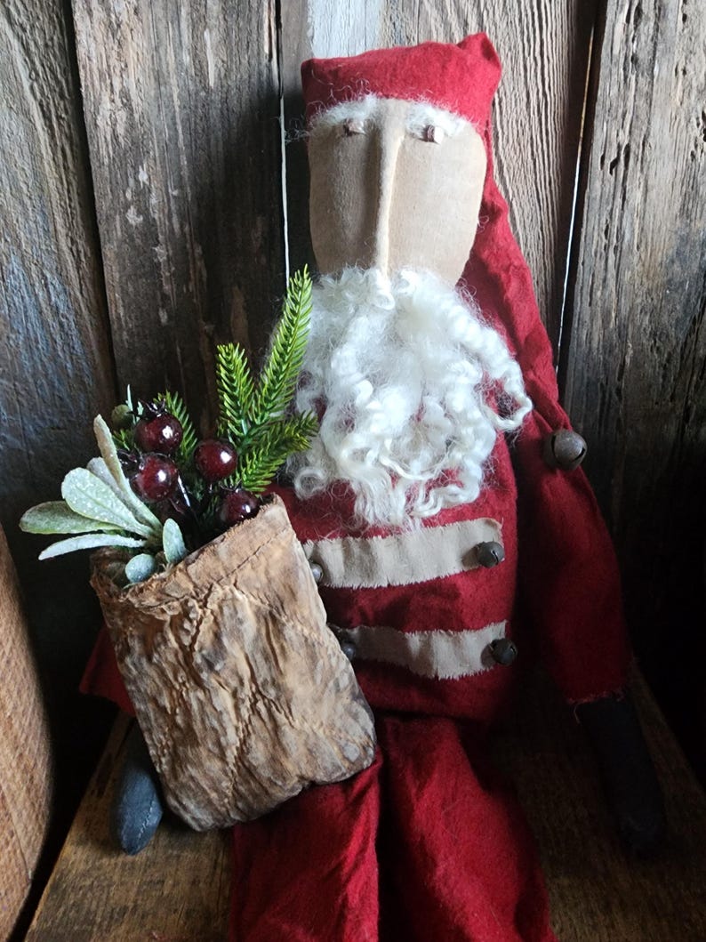 Primitive Handmade Santa Claus, St Nick, - Etsy