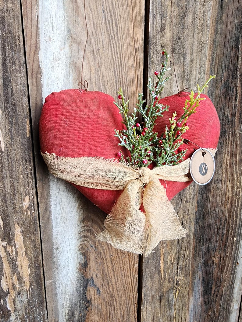 Primitive Valentine Heart Hanger/door Hanger/valentines - Etsy