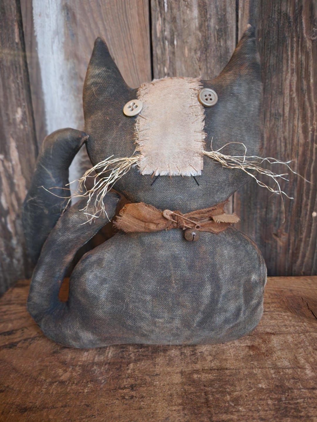 Primitive Black Cat Doll/sitter - Etsy