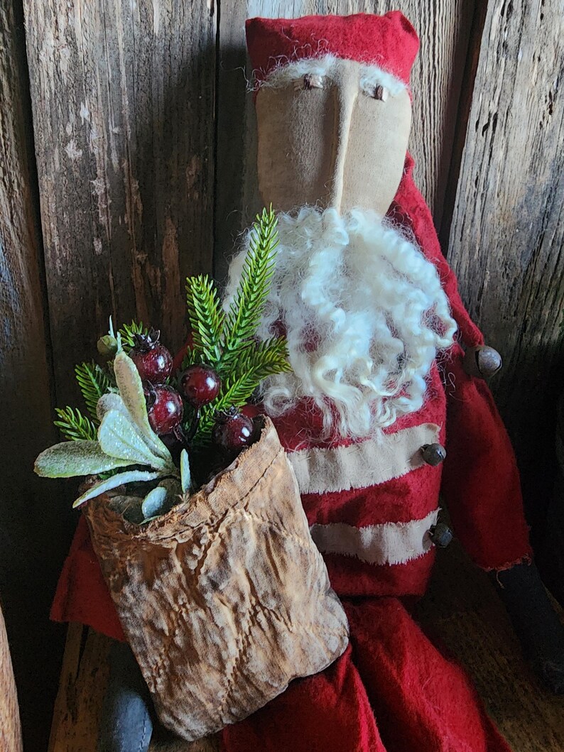 Primitive Handmade Santa Claus, St Nick, - Etsy